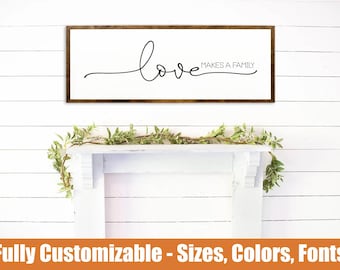 Love Makes A Family Print, Living Room Poster, Entry Room Wall Art ...