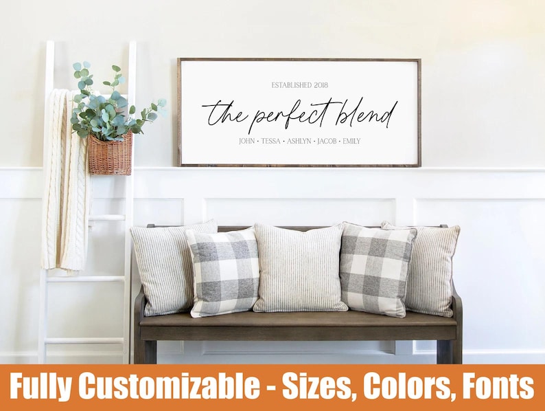 The Perfect Blend Family Sign | Personalized Blended Family Signs ...