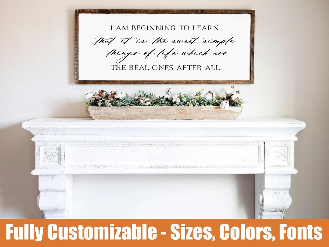 Sweet Simple Things Wooden Sign, Farmhouse Wall Decor - Etsy