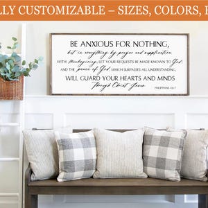 Philippians 4:6–7 “be Anxious for Nothing” Scripture Sign | Christian ...