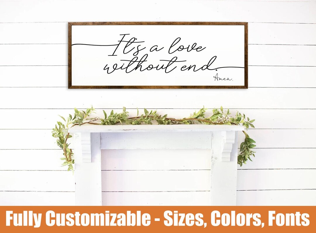 Love Without End Wooden Sign – Rustic Farmhouse Wall Decor - Etsy
