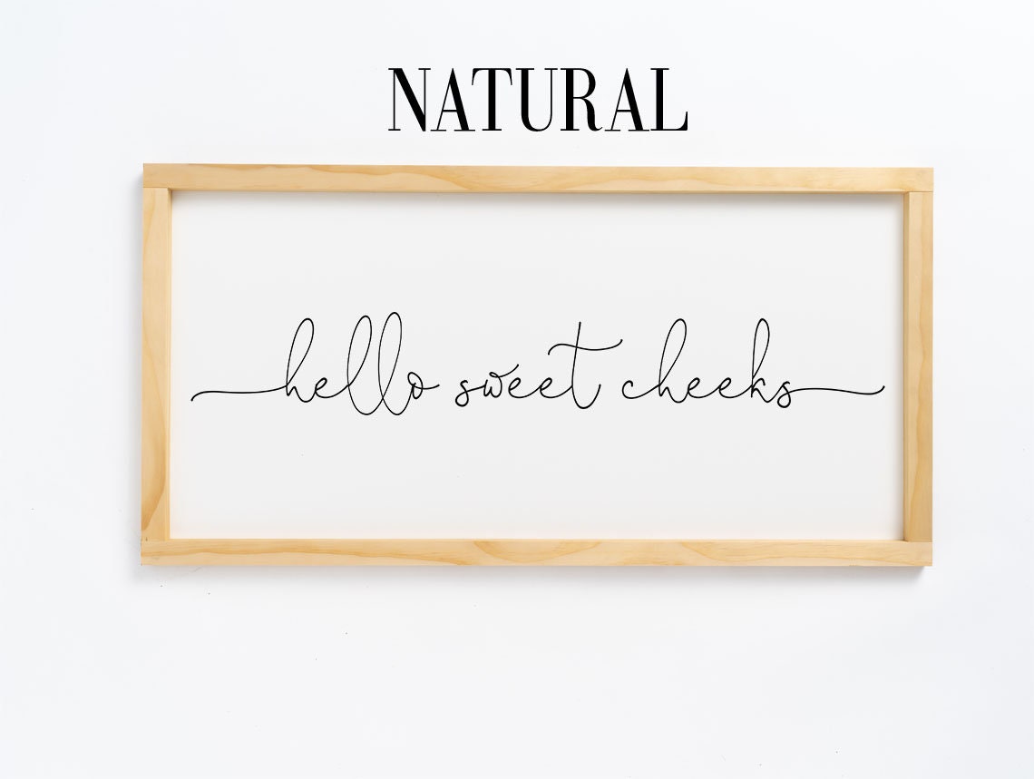 Funny Bathroom Signs Hello Sweet Cheeks Bathroom Sign - Etsy