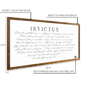 Invictus Poem Wooden Sign, Inspirational Wall Decor - Etsy