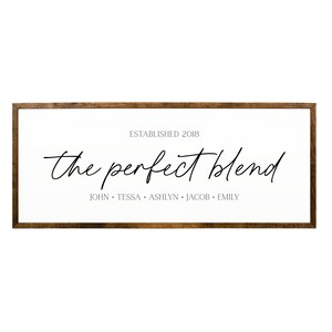 The Perfect Blend Family Sign | Personalized Blended Family Signs ...