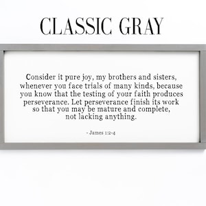 James 1:2-4 Consider It Pure Joy Scripture Sign Living Room Decor Wall ...