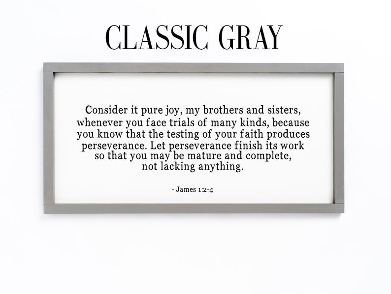 James 1:2–4 “consider It Pure Joy” Scripture Sign | Christian Wall ...