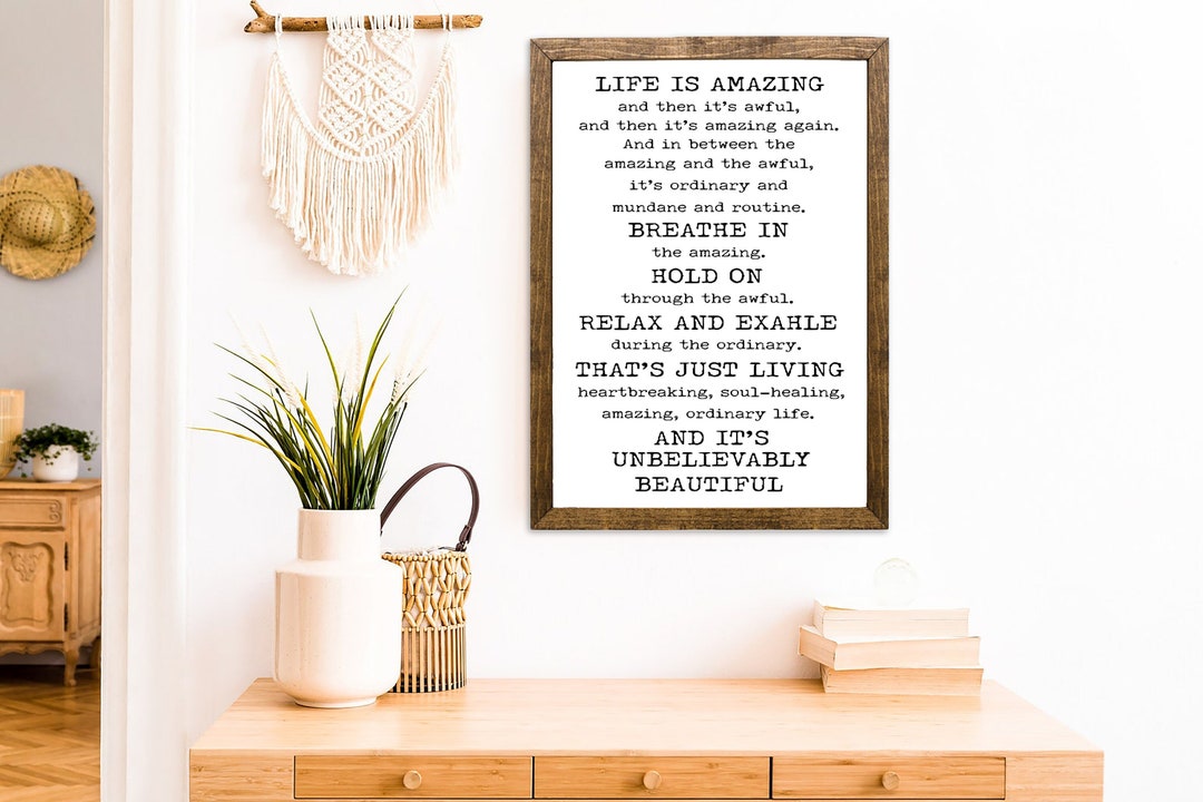 Life is Amazing (and Awful) Inspirational Wood Sign - Etsy