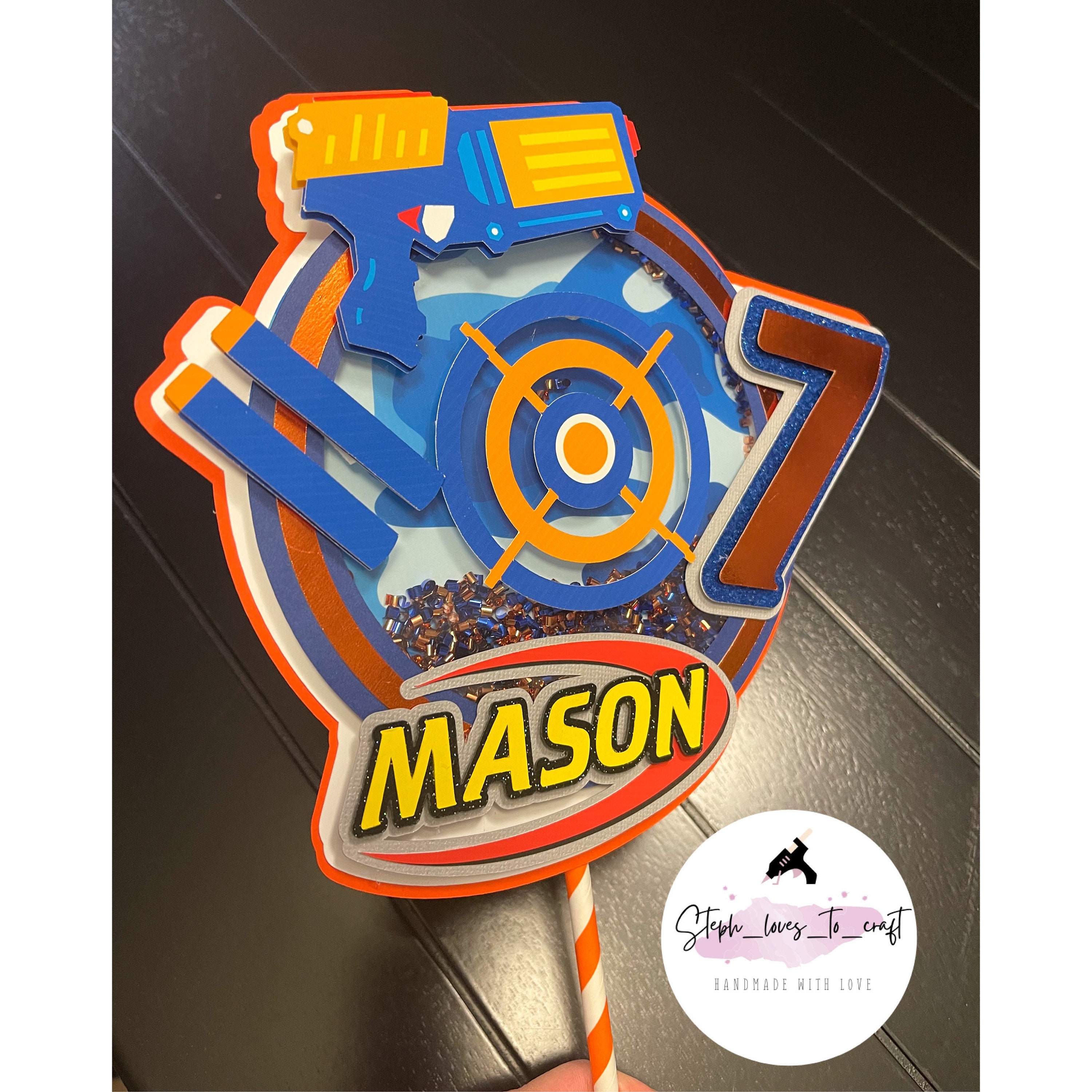 Nerf Inspired Cake Topper With Lights - Etsy UK