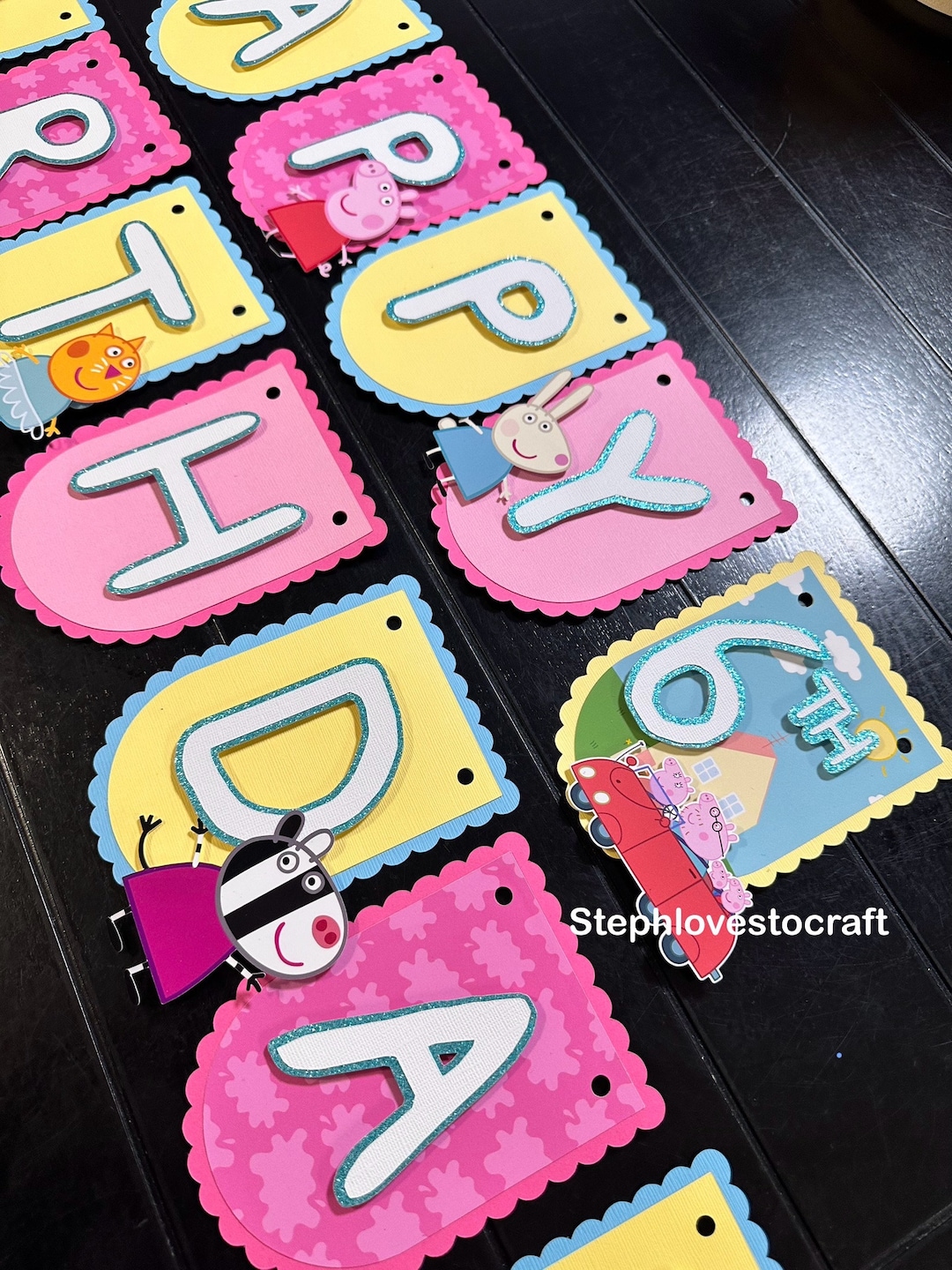 Peppa Inspired Banner - Etsy