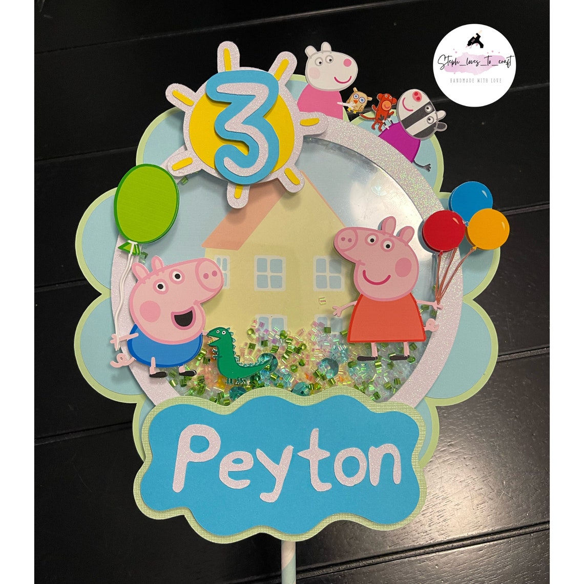 Peppa Inspired Cake Topper With Lights for a Boy - Etsy