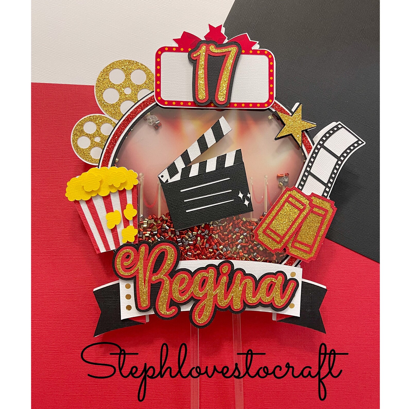 Movie Night Cake Topper Hollywood Theme Cake Topper Light - Etsy