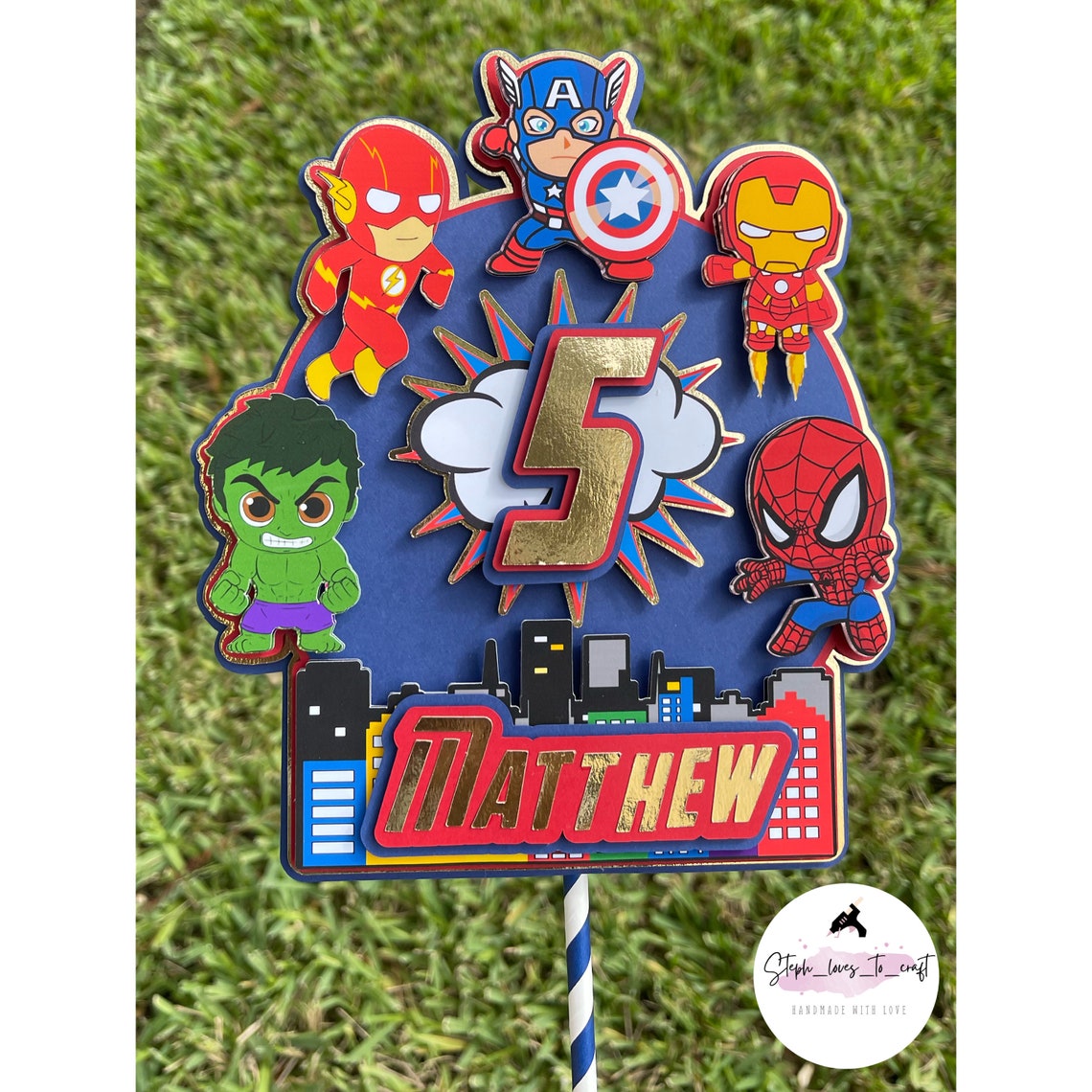 Super Hero Inspired Cake Topper | Etsy
