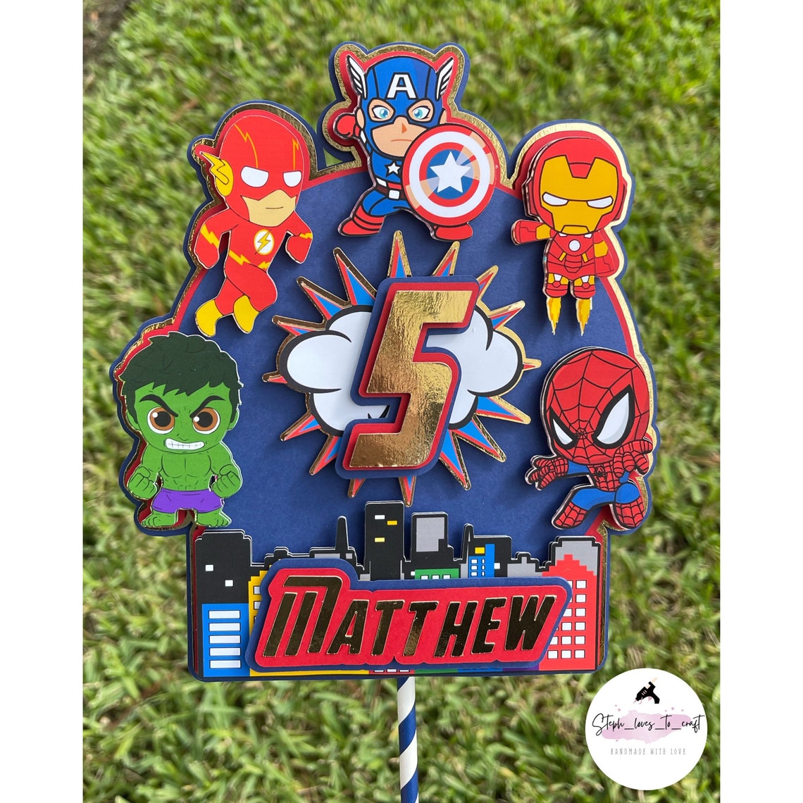 Super Hero Inspired Cake Topper | Etsy