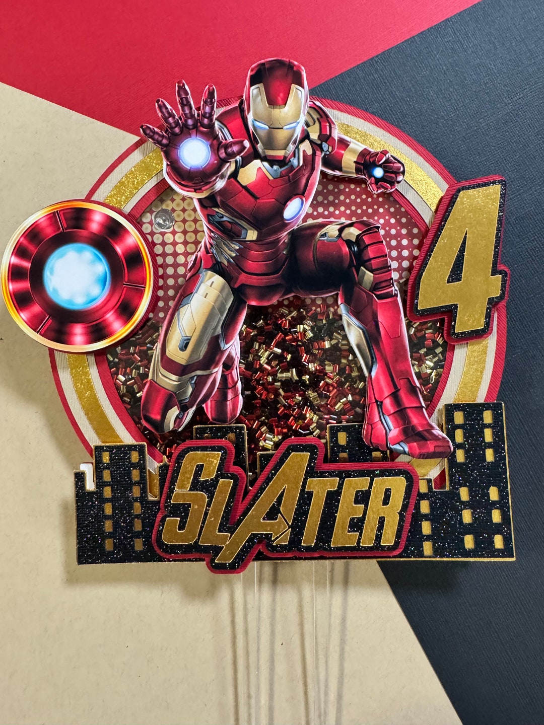 Iron Man Inspired Cake Topper Light up Cake Topper - Etsy