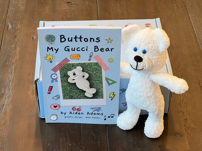 Book & Plush Gift Set: Limited Edition Buttons My Gucci Bear, Handmade ...
