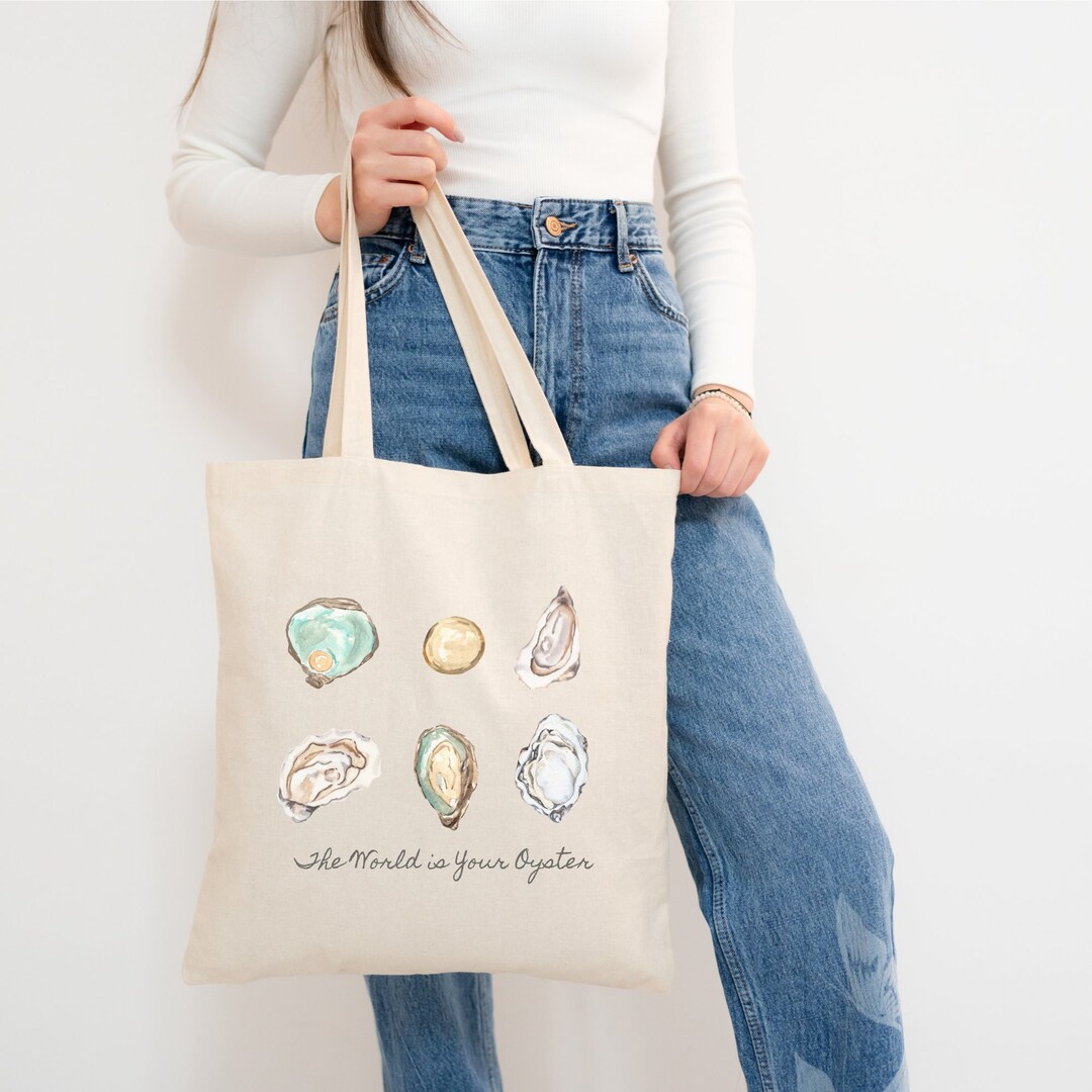 The World is Your Oyster Tote Bag / Beach Vibes / Costal Tote Bag ...