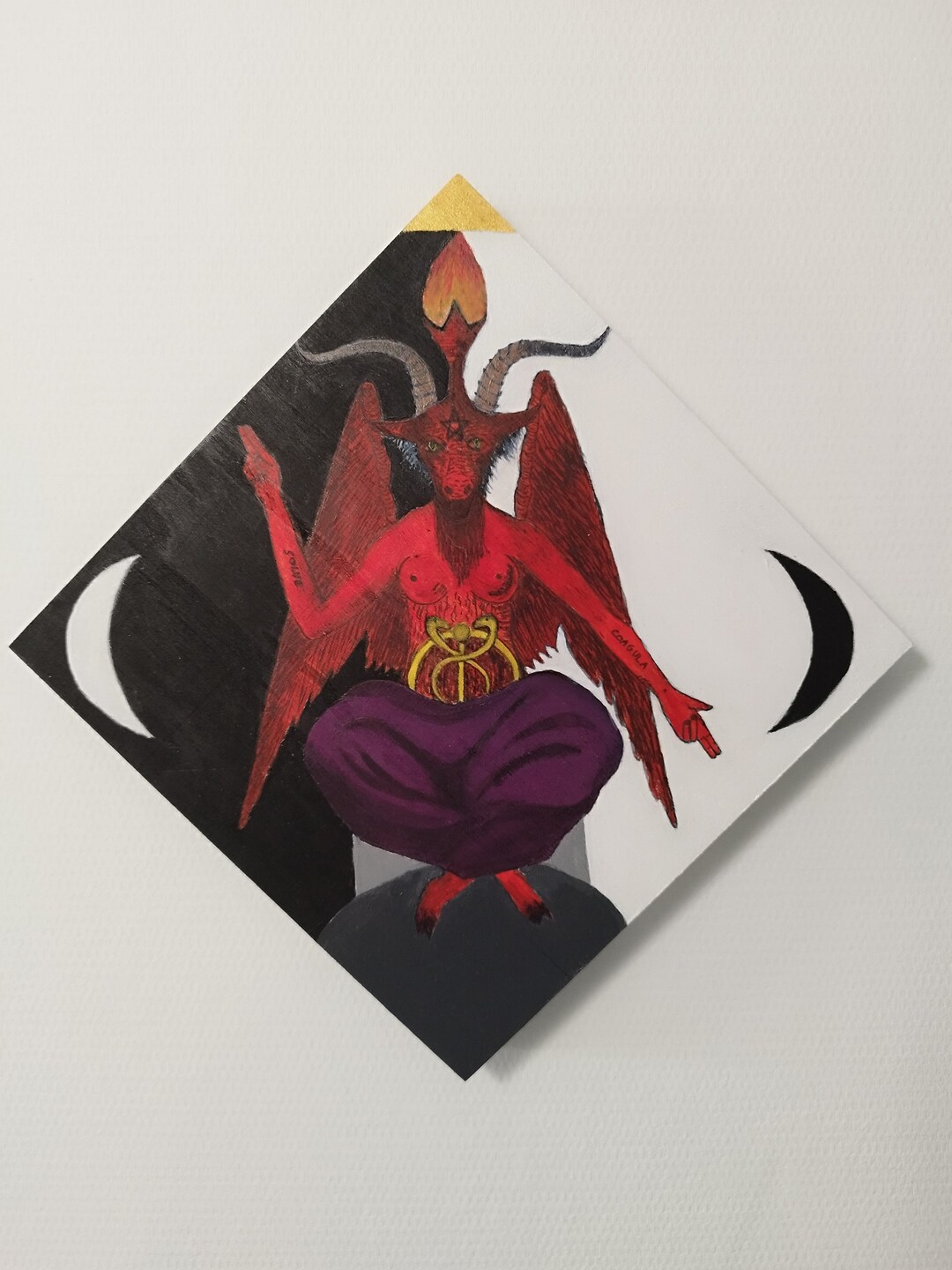 Acrylic Painting on Wood - Eliphas Levy's "baphomet" Revisited. - Etsy