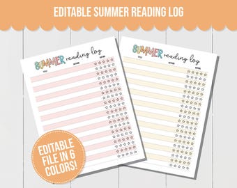 Summer Reading Tracker for Kids, Summer Reading Log, Reading Log for ...
