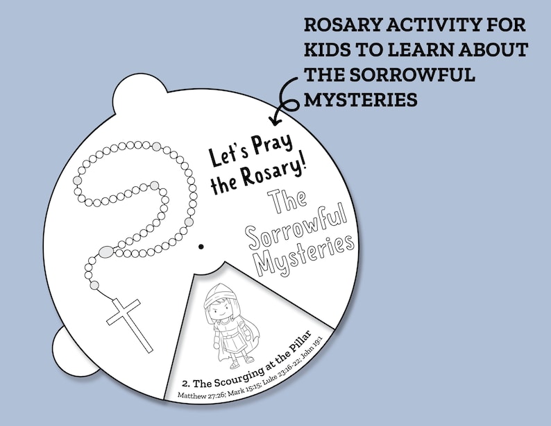 Learning the Rosary Printable Featuring the Sorrowful Mysteries in a ...