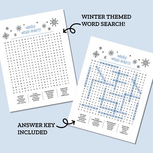 Winter Word Search, Printable Winter Games, Winter Word Games ...