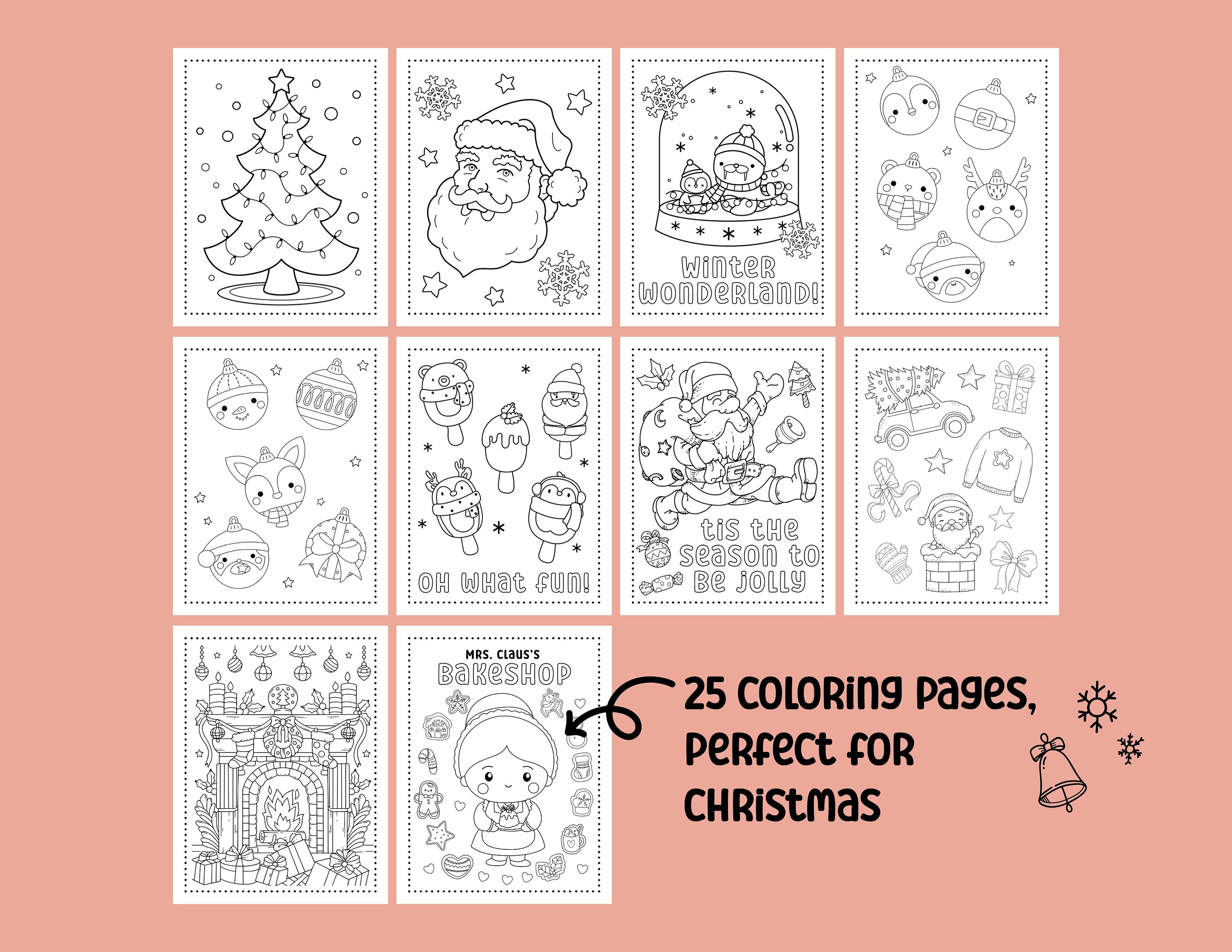 Christmas Kids Activity Bundle With Christmas Coloring Pages, Christmas ...