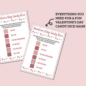 Valentines Day Candy Dice Game Fun Valentines Game for Kids - Etsy
