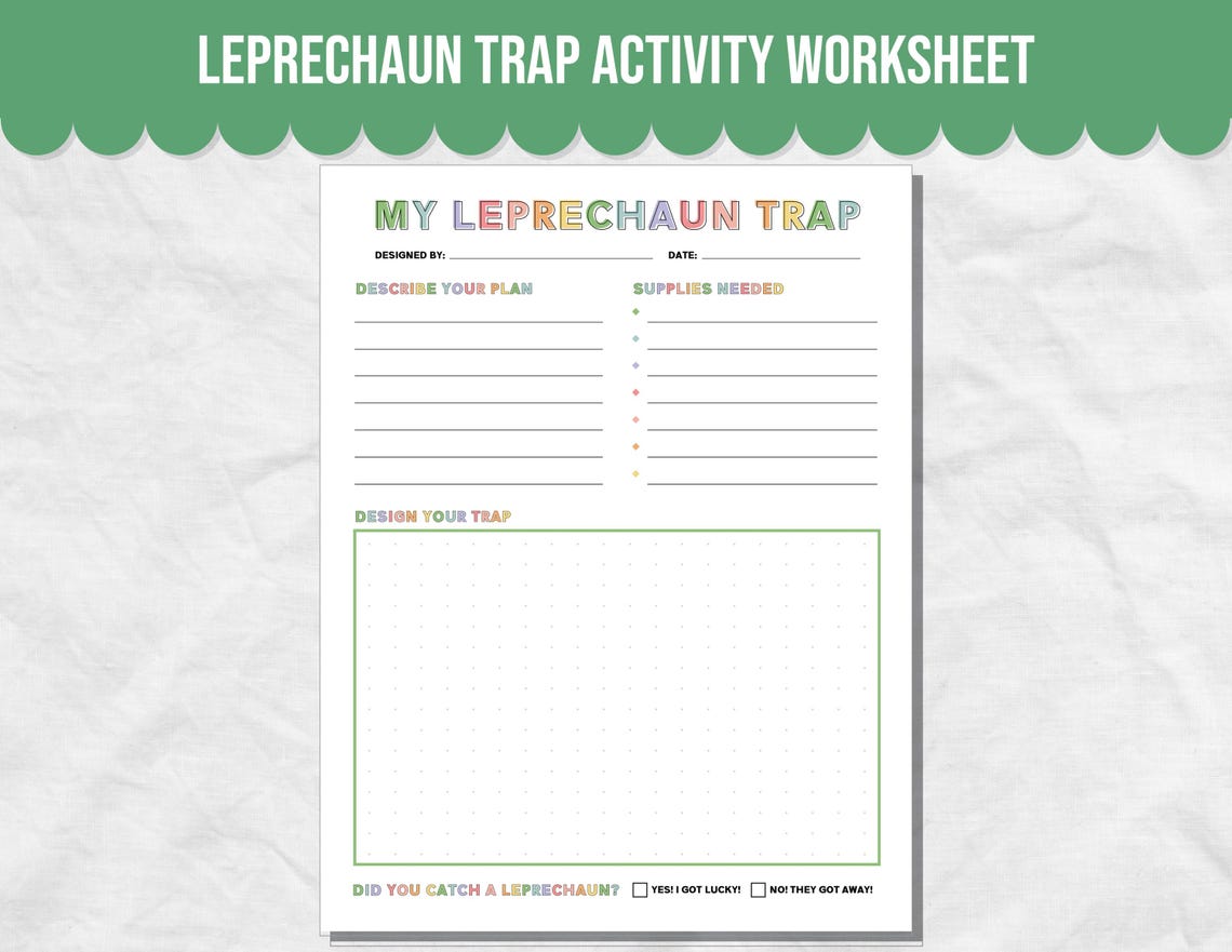 Leprechaun Trap Worksheet for St Patricks Day, Leprechaun Trap Ideas ...