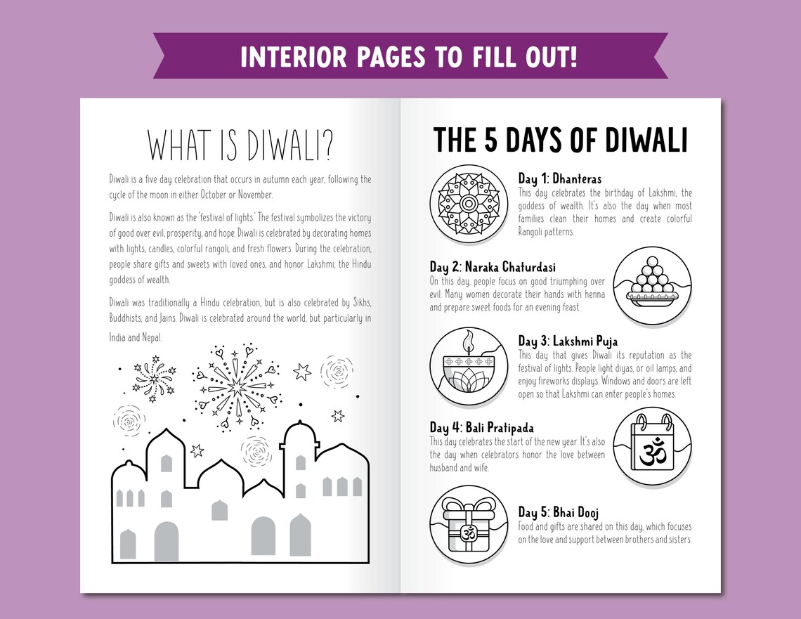 All About Diwali Printable Book, Perfect Diwali Activity for Kids ...