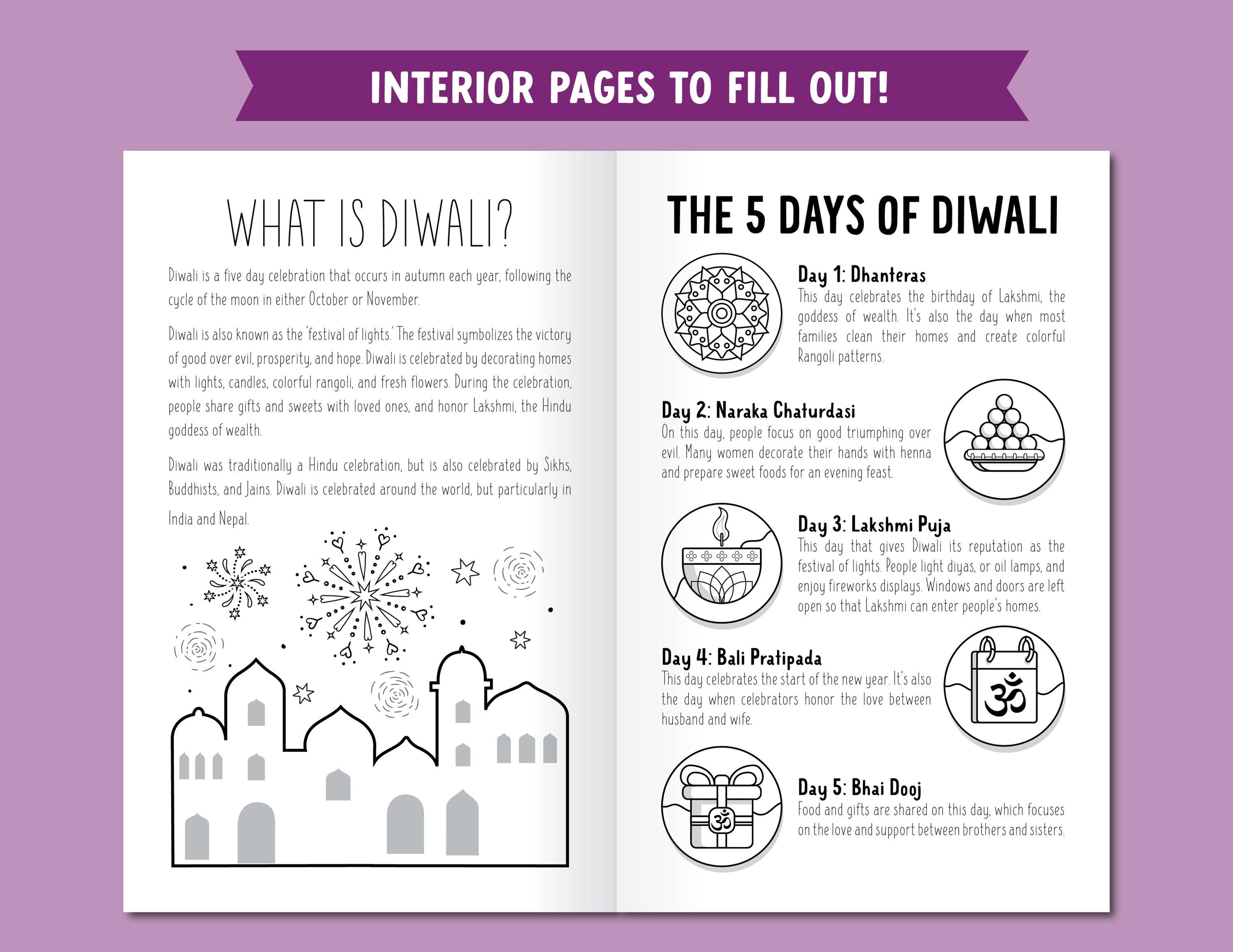 All About Diwali Printable Book, Perfect Diwali Activity for Kids ...