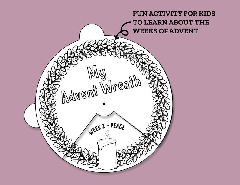 Advent Wreath Activity for Kids, Christmas Spinner Wheel Printable ...