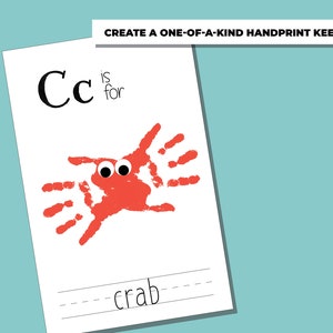 ABC Book Handprint Activity for Kids, Handprint Art Printable Keepsake ...