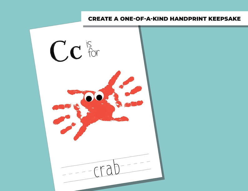 ABC Book Handprint Activity for Kids Handprint Art Printable - Etsy