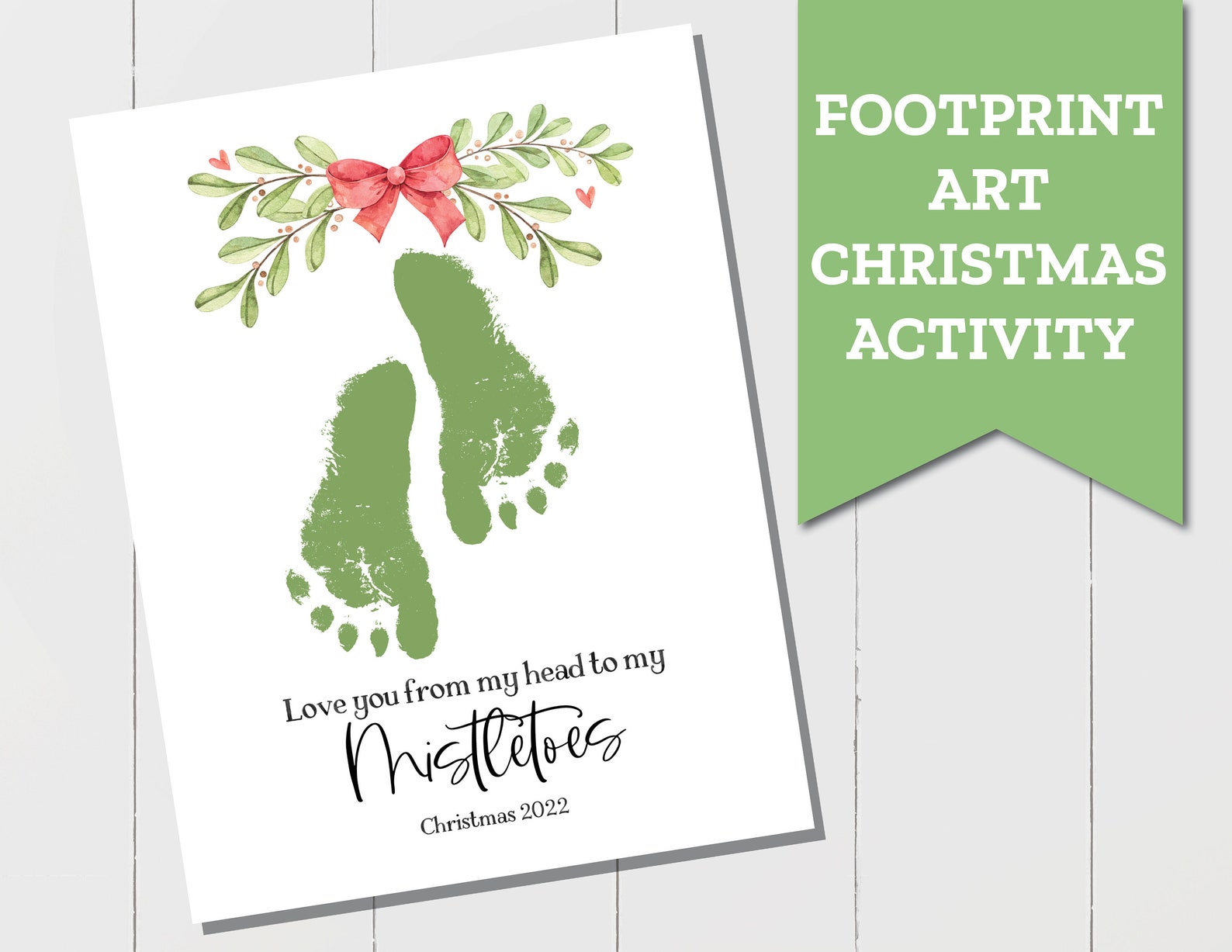 Mistletoes Handprint Art Printable Christmas Handprint - Etsy
