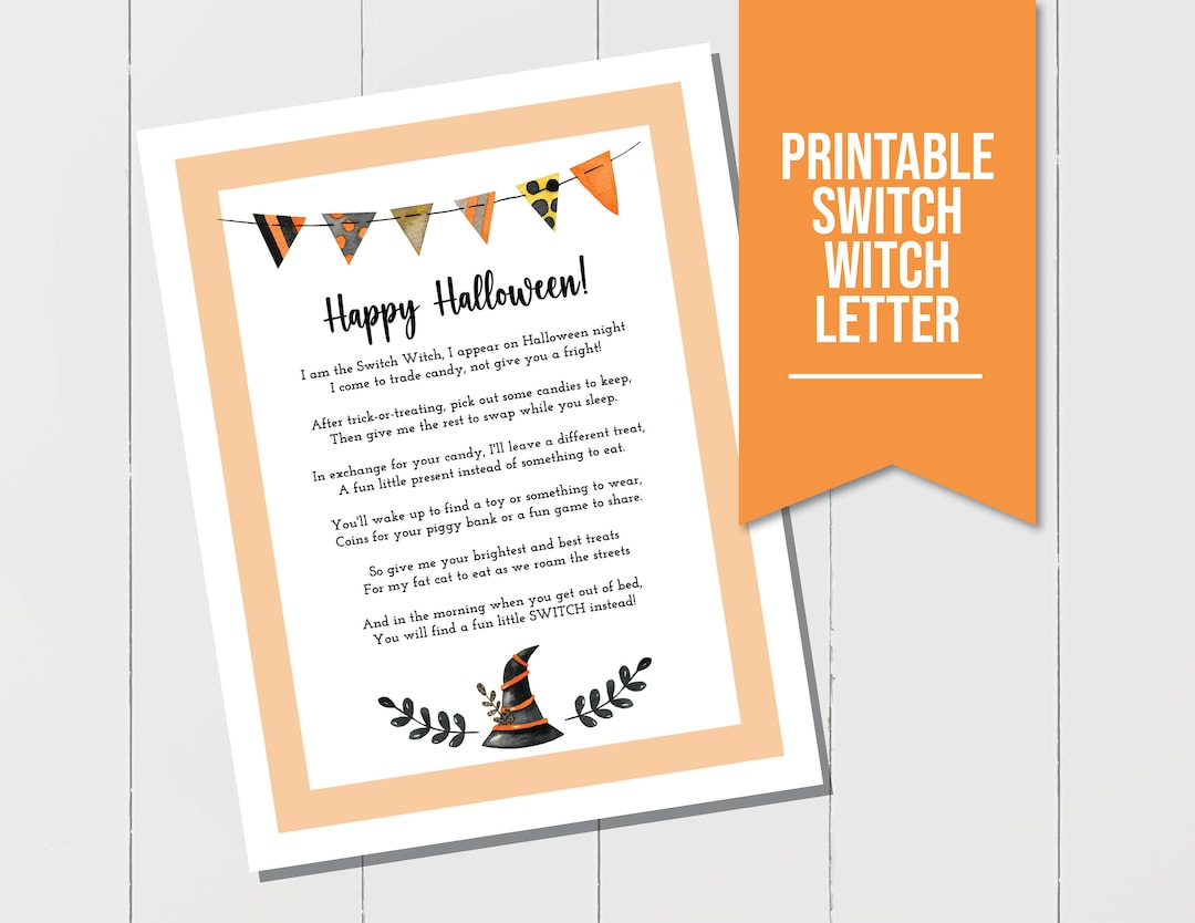 Switch Witch Printable Letter, Letter From the Switch Witch, Kids ...