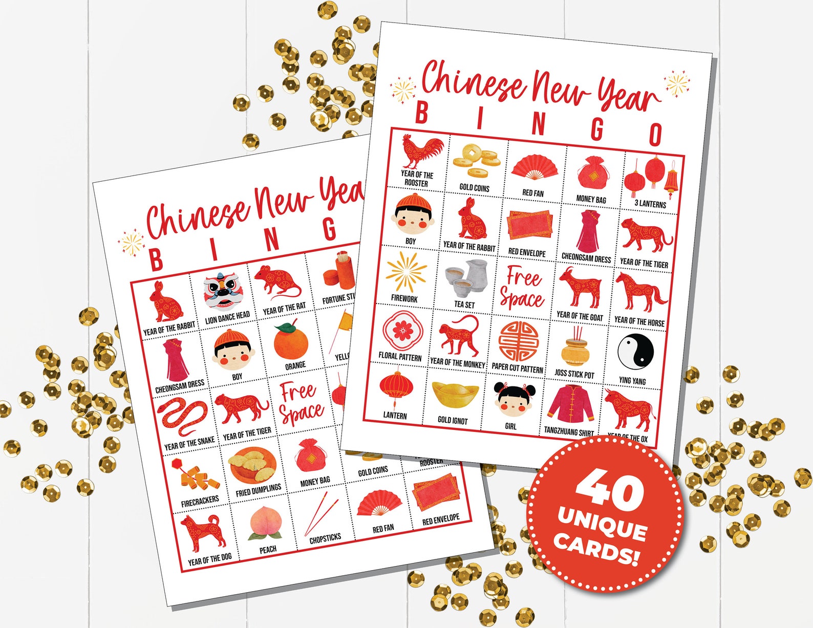 Chinese New Year BINGO Game, Printable Game for Classroom Activity ...