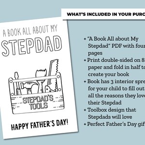 All About Stepdad Printable Book for Father's Day, Perfect Father's Day ...