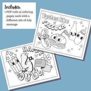 4th of July Coloring Pages Featuring a Retro, Groovy Design - Perfect ...