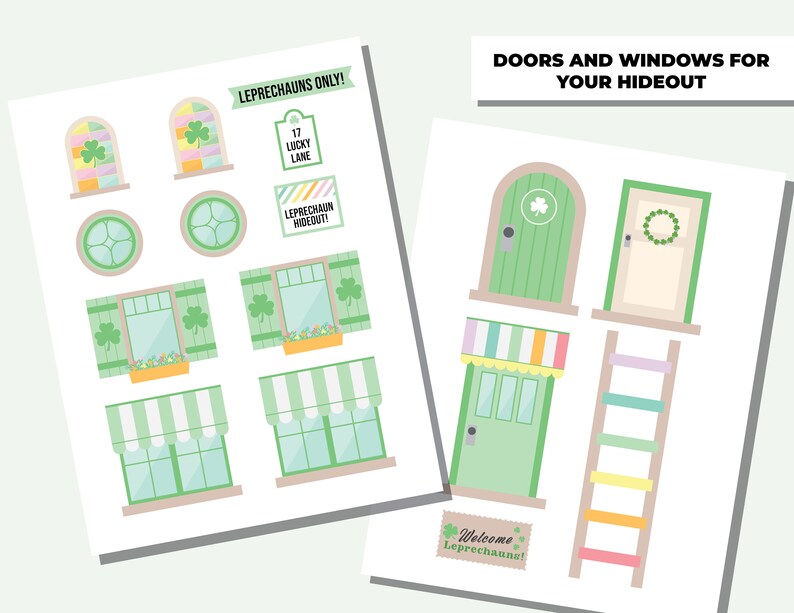 Leprechaun Trap Printable Elements for St Patricks Day DIY | Etsy
