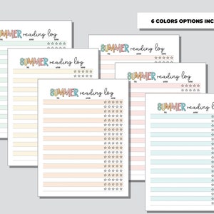 EDITABLE Summer Reading Log for Kids, Summer Reading Printables, Summer ...