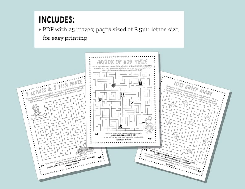 Christian Printable Activity, Kids Sunday School Mazes, Homeschool ...