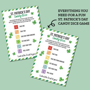St Patricks Day Candy Dice Game, Fun St Paddys Day Game for Kids, Kids ...