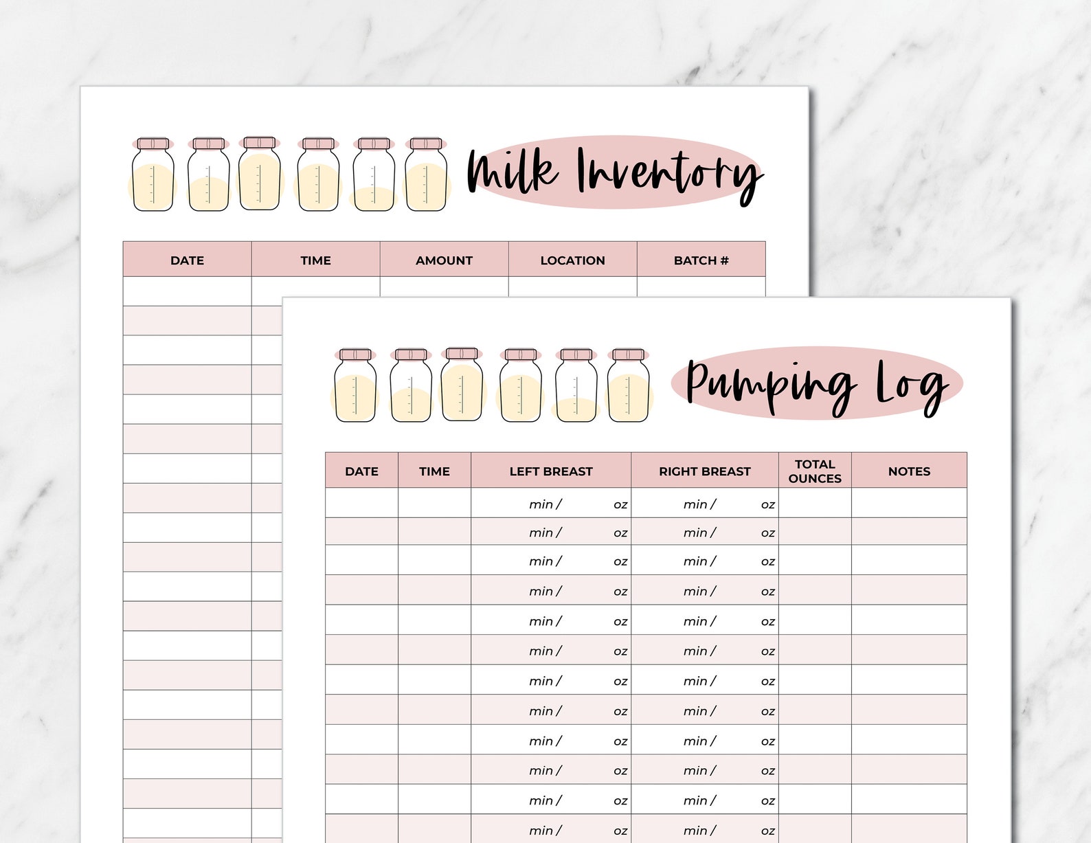 Breast Pumping Tracker With Breastmilk Inventory Log for Instant ...
