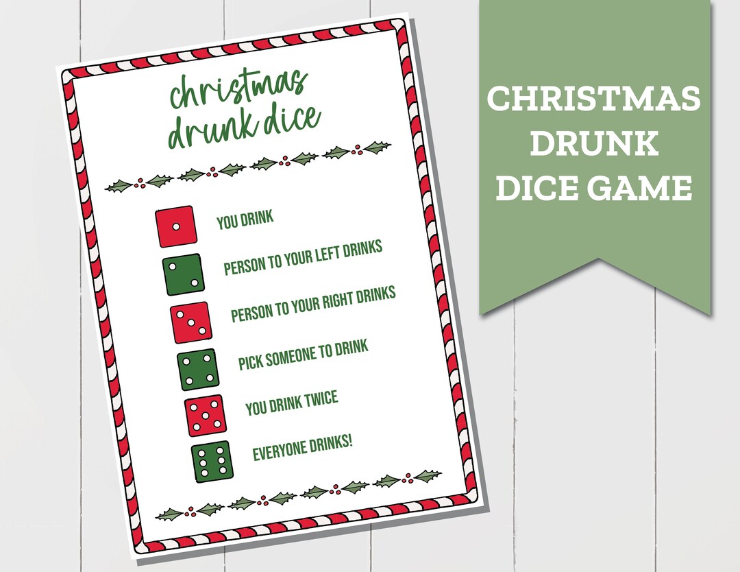 Christmas Drunk Dice Game Fun Christmas Game For Office Party