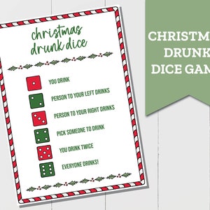 Christmas Drunk Dice Game, Fun Christmas Game for Office Party ...
