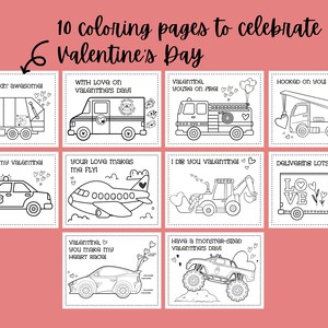 Construction Truck Coloring Pages for Valentines Day, Valentine's Day ...