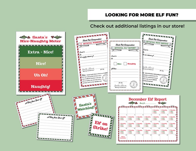 Elf on Strike Printable Signs Christmas Elf Accessories - Etsy