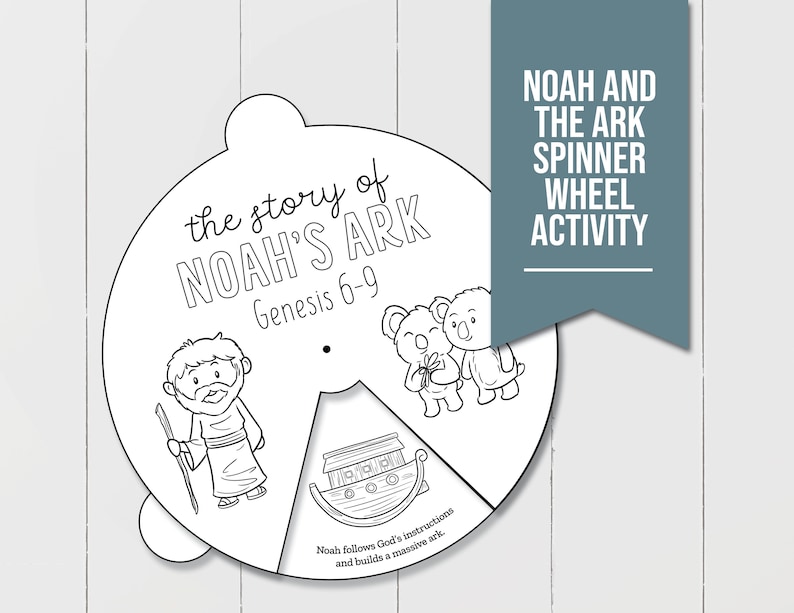 Noah and the Ark Spinner Wheel Printable, Perfect Sunday School ...