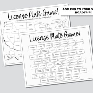 License Plate Game, the Perfect Car Ride Activity for Kids! Printable ...
