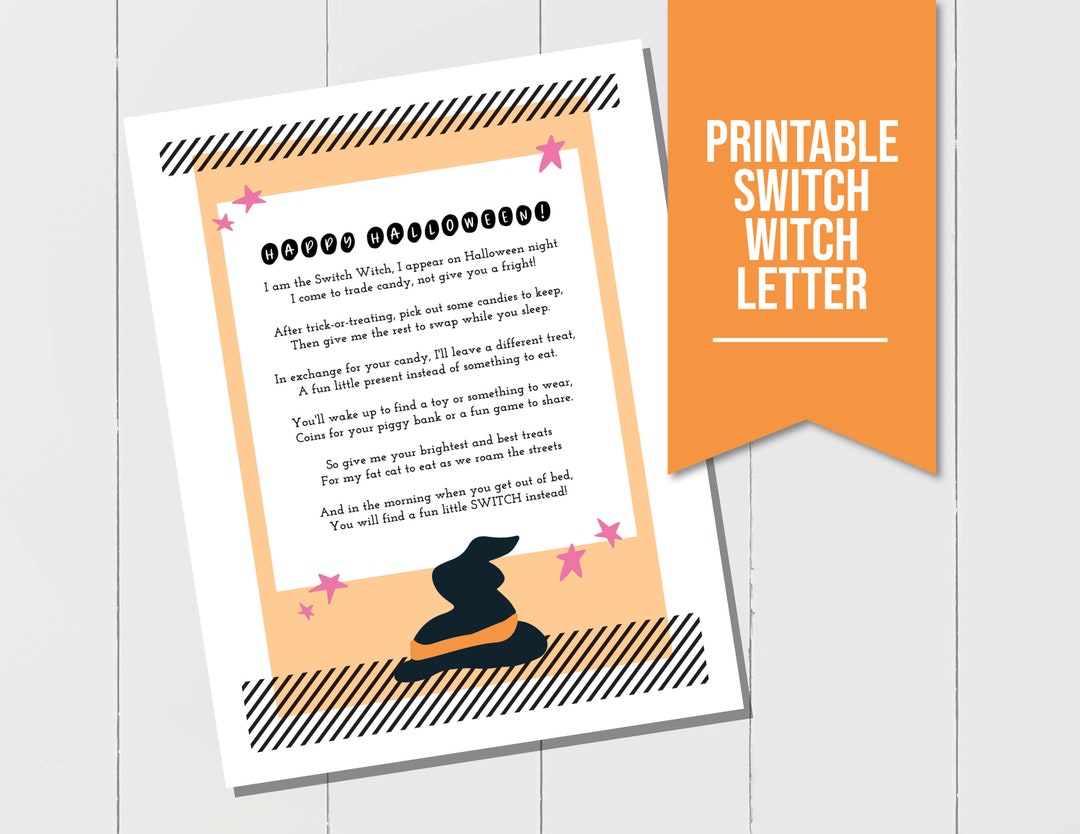 Switch Witch Printable Letter, Letter From the Switch Witch, Kids ...