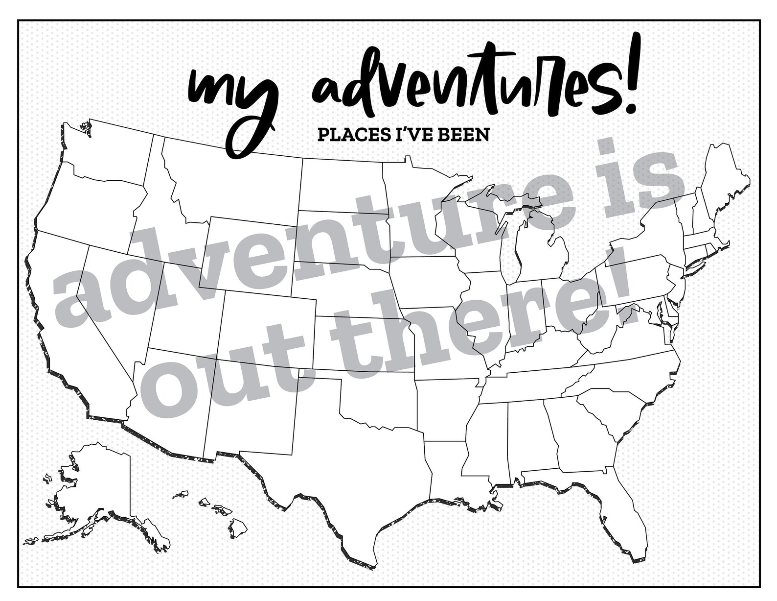 Places I've Been Map United States Map States Ive - Etsy